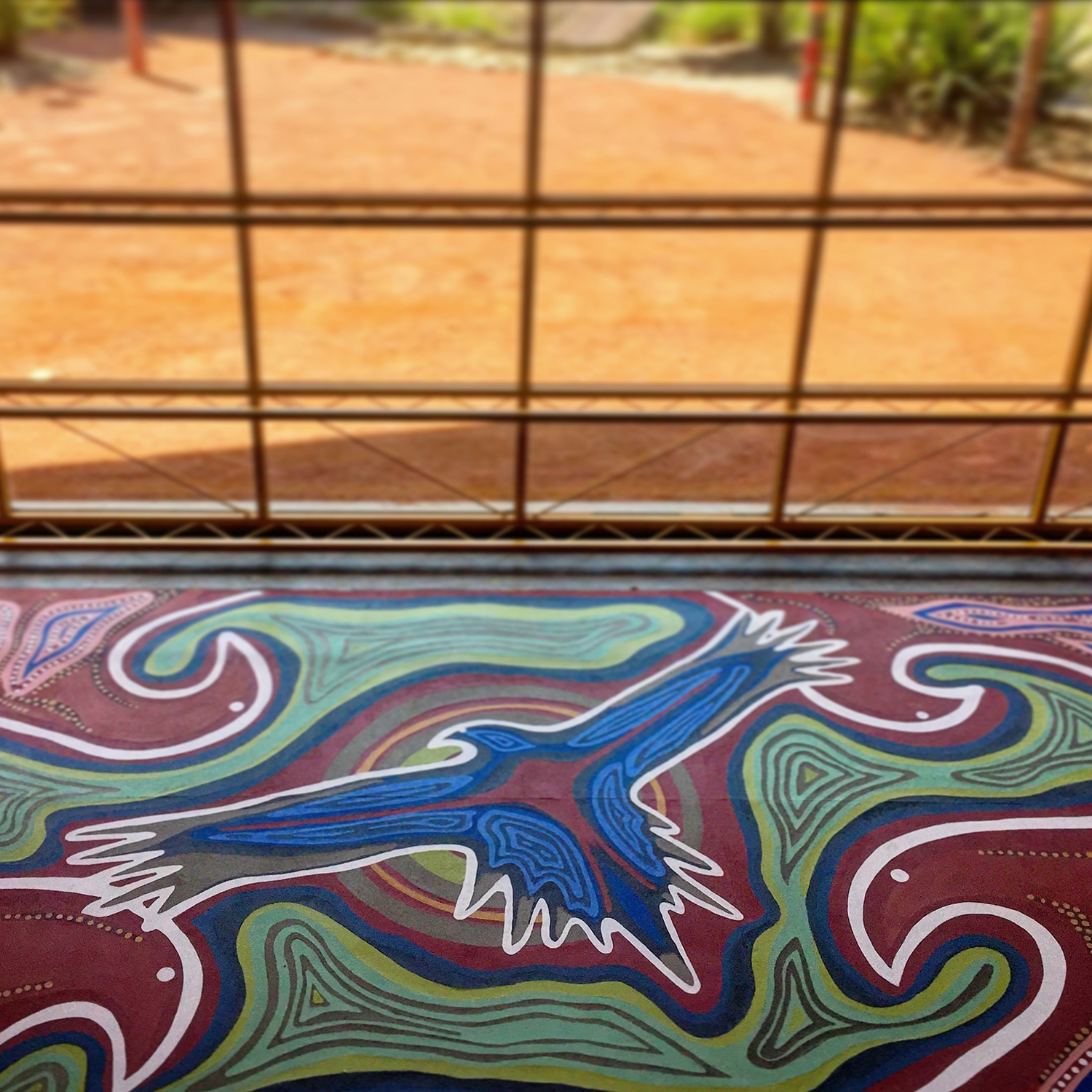 Restored Birabahn Eagle-hawk mural at the Wollotuka Institute / The ...