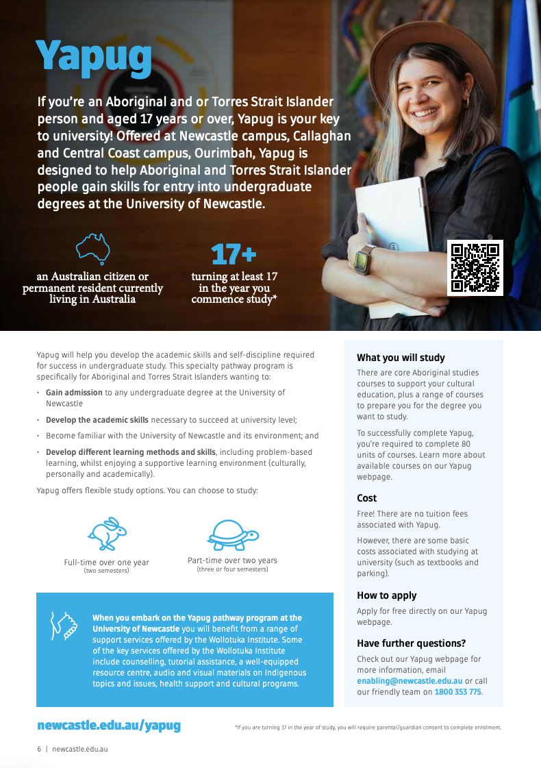 Yapug / Pathways / Study / The University of Newcastle, Australia
